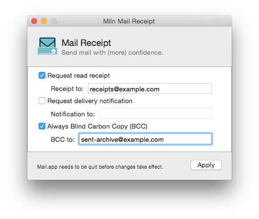 Email Client For Apple Mac Offering A Read Receipt